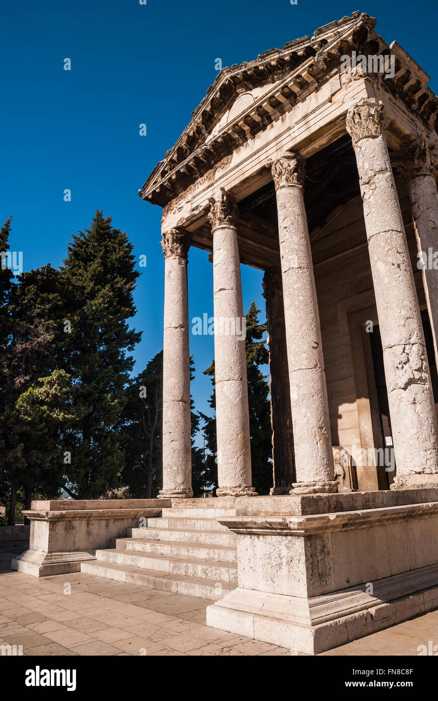 Old roman style Renaissance temple or parthenon in Pula, Croatia Stock ...