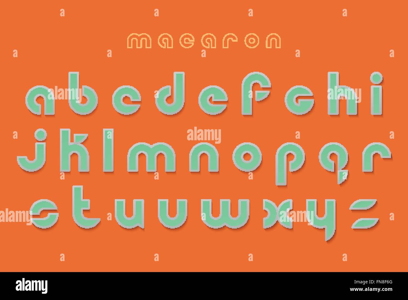 new set of stylish, 3d effect alphabet letters isolated on orange ...