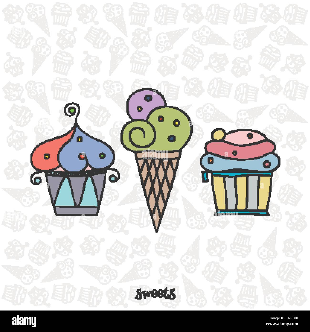 Hand decorating cake Stock Vector Images - Alamy