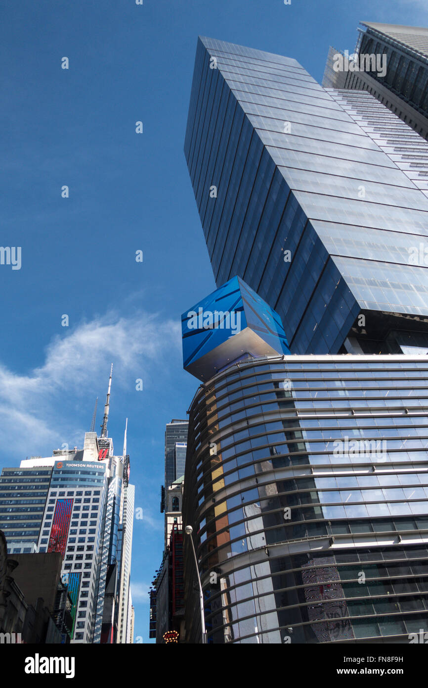 Times Square Skyline, Looking East on 42nd Street, NYC Stock Photo - Alamy