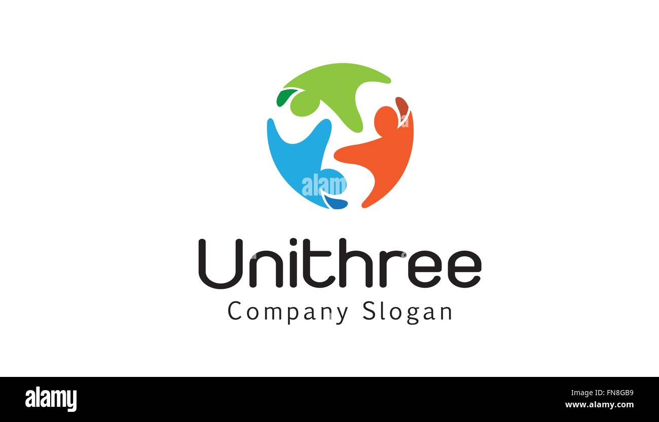 Creative Three People Logo Design Illustration Stock Vector Image & Art ...