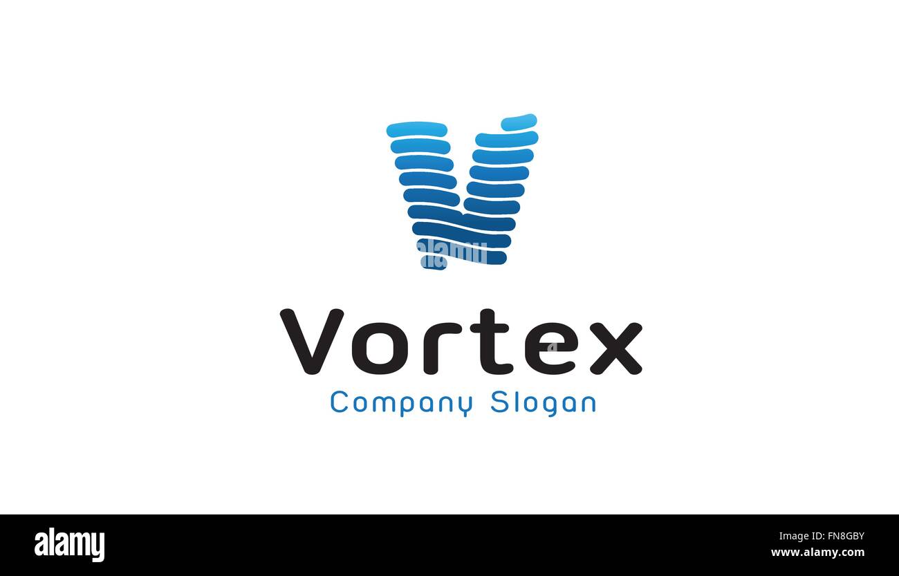 Vortex Logo Blue V Letter Alphabet Vector Symbol Design Illustration ...