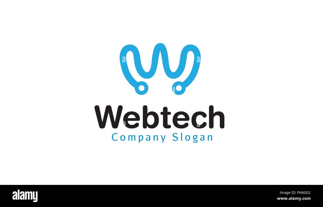 Web Tech W Letter Alphabet Logo Vector Symbol Design Illustration Stock ...