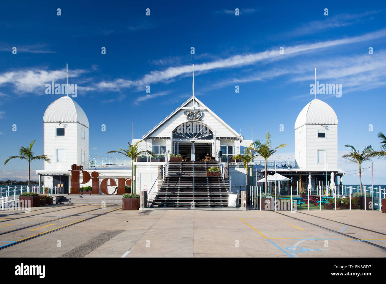 The famous landmark of Cunningham Pier in Geelong, Victoria, Australia ...