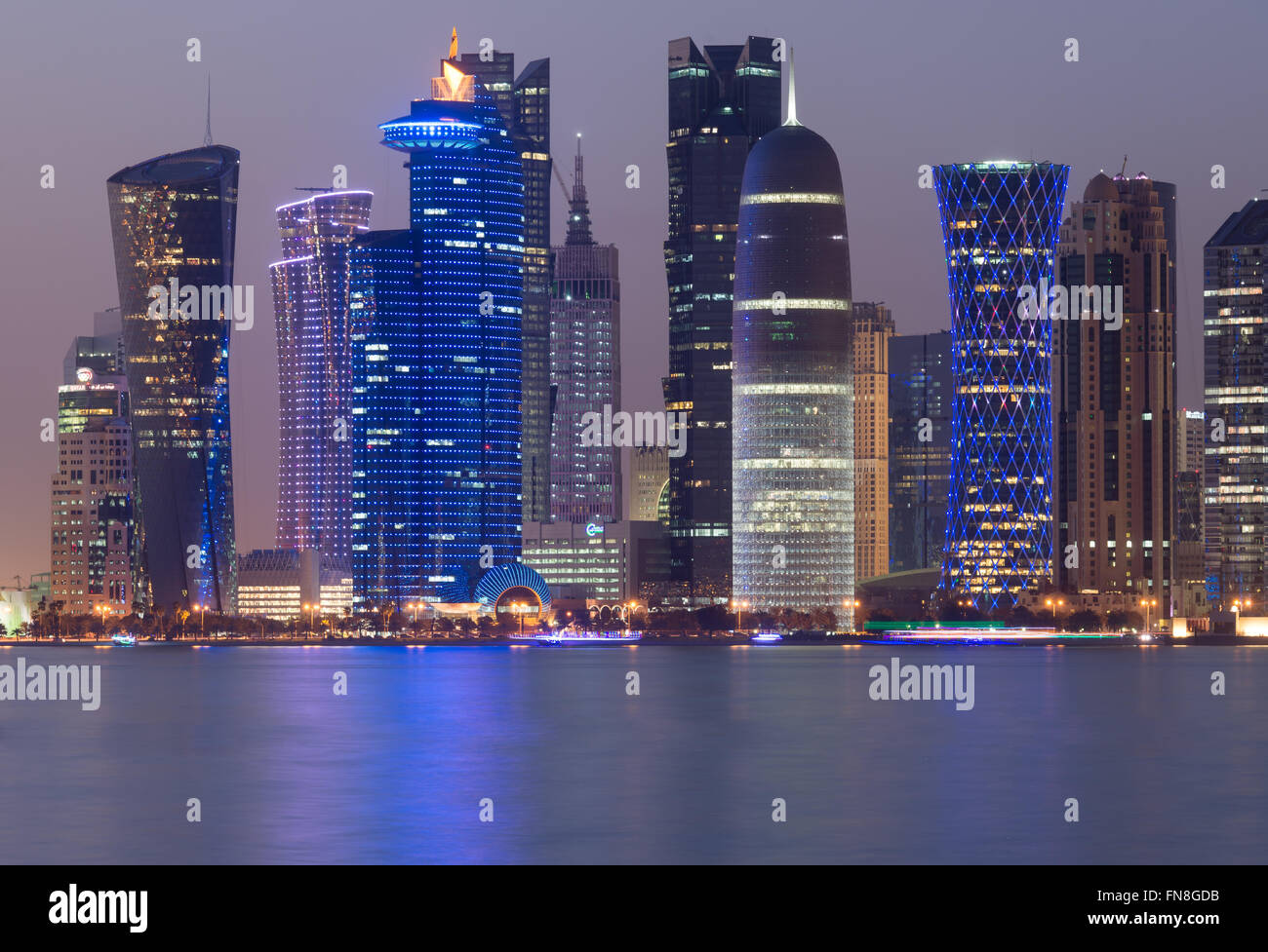Doha in the evening Stock Photo - Alamy