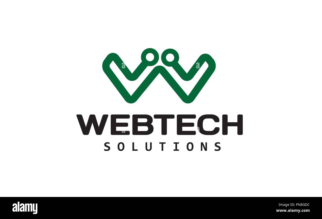 Web Tech W Letter Alphabet Logo Vector Symbol Design Illustration Stock ...
