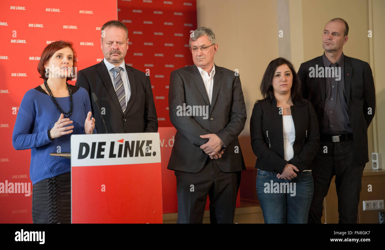 Die Linke party chairwoman Katja Kipping (l-r), leading candidate of ...