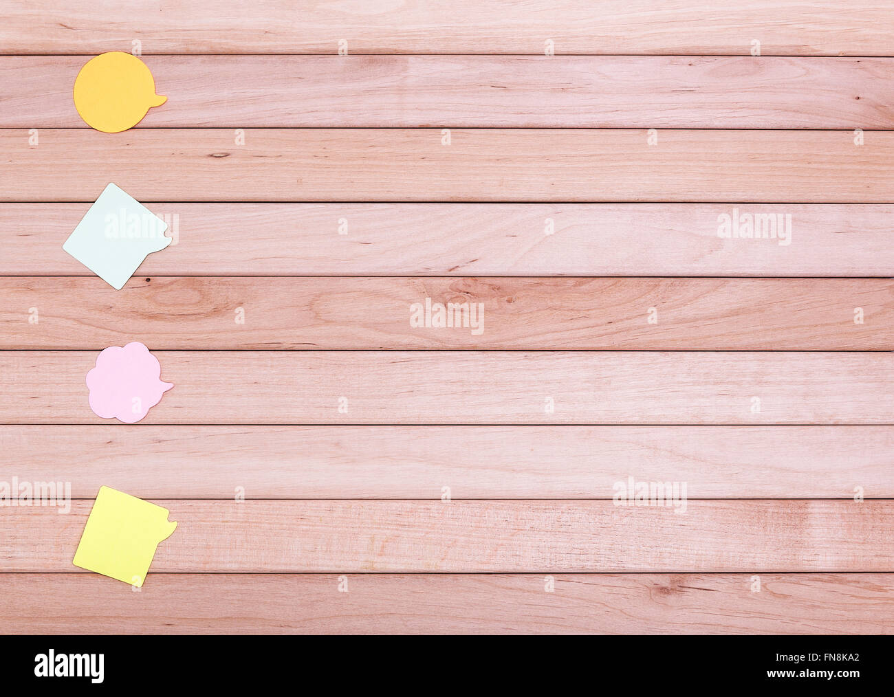 Stickers on a wooden board Stock Photo - Alamy