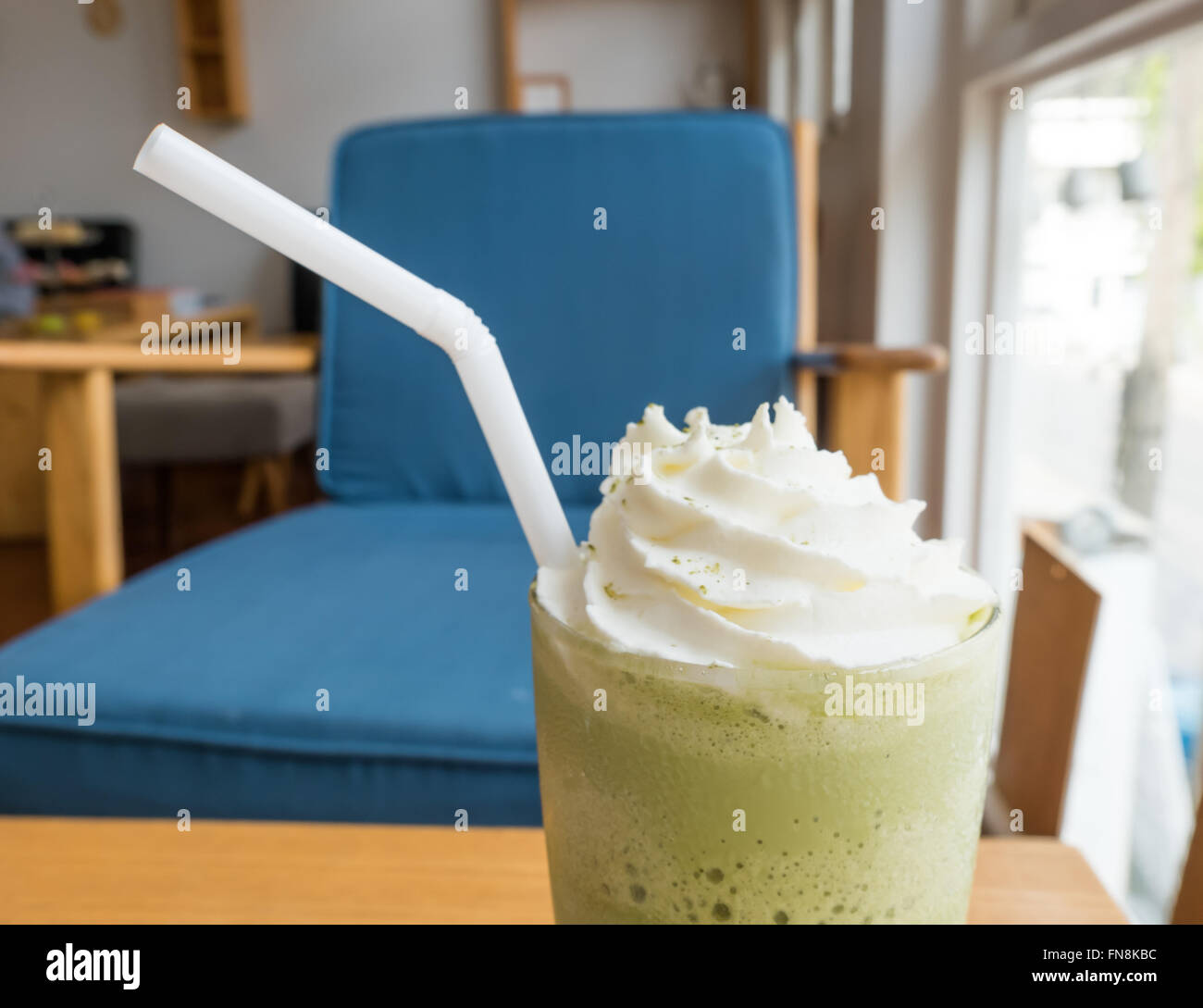 Green tea frappe Stock Photo - Alamy