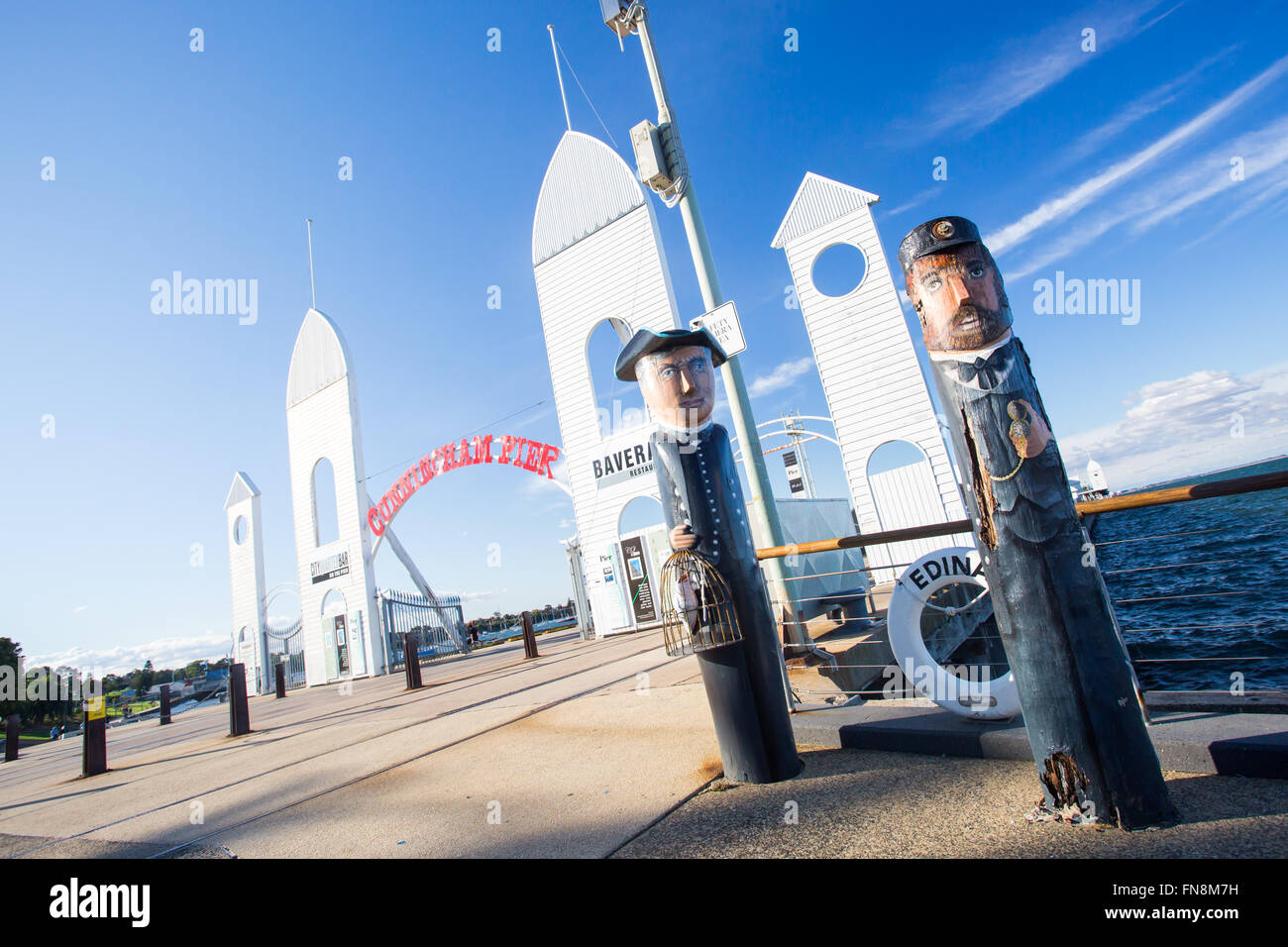 The famous landmark of Cunningham Pier in Geelong, Victoria, Australia ...