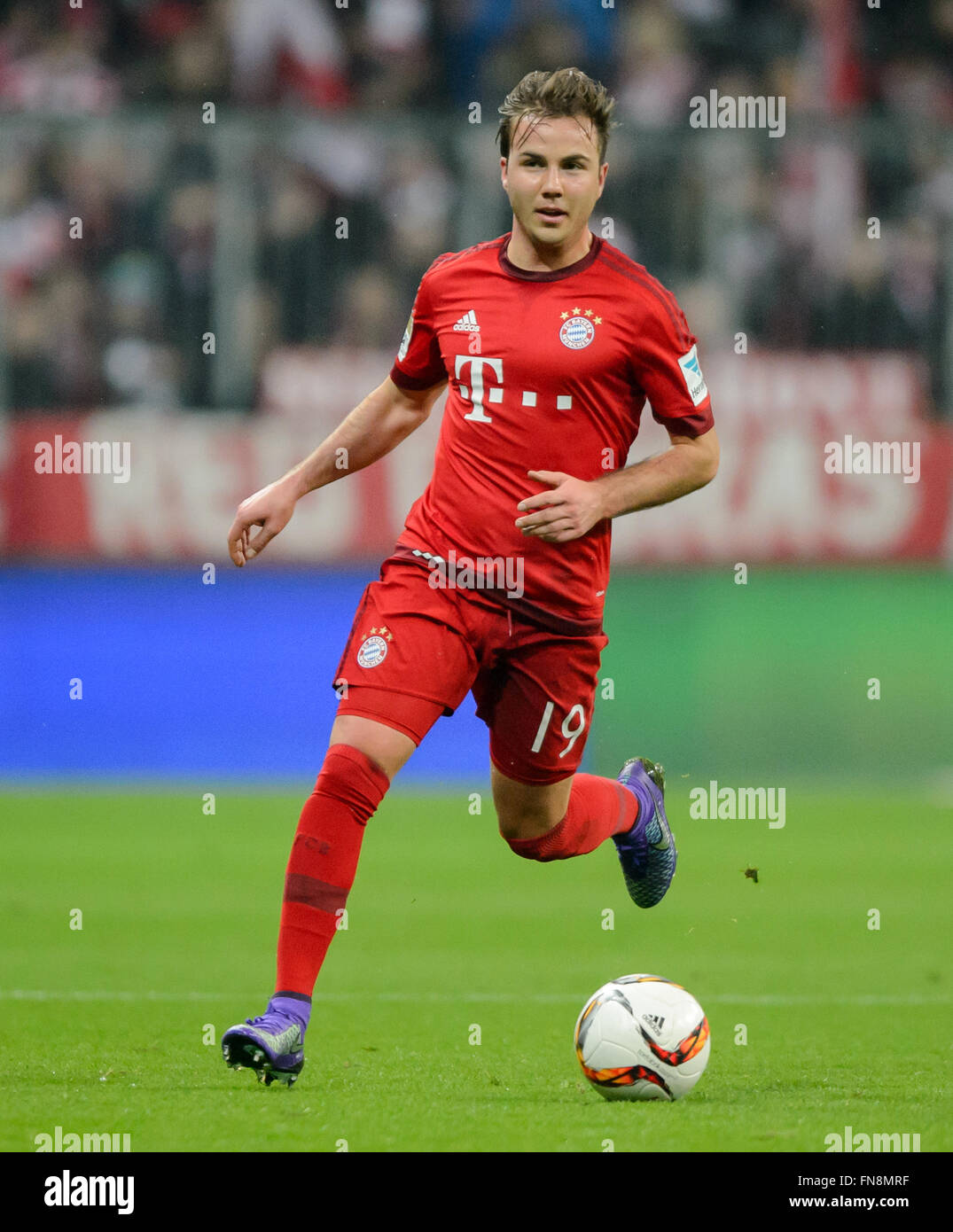 Munich, Germany. 12th Mar, 2016. Munich's Mario Goetze in action during ...