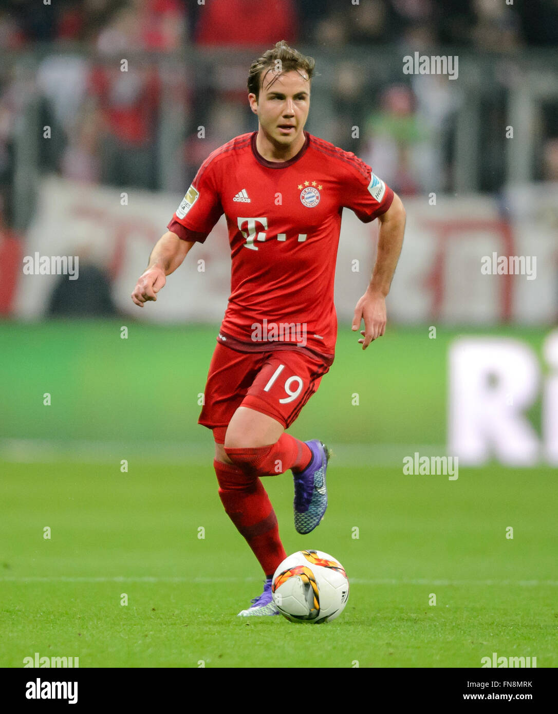 Munich, Germany. 12th Mar, 2016. Munich's Mario Goetze in action during ...