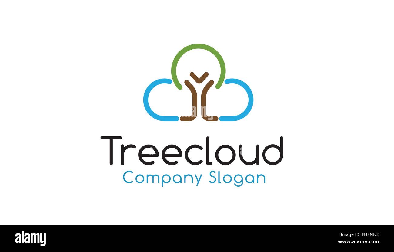 Tree Cloud Logo Vector Symbol Design Illustration Stock Vector Image ...