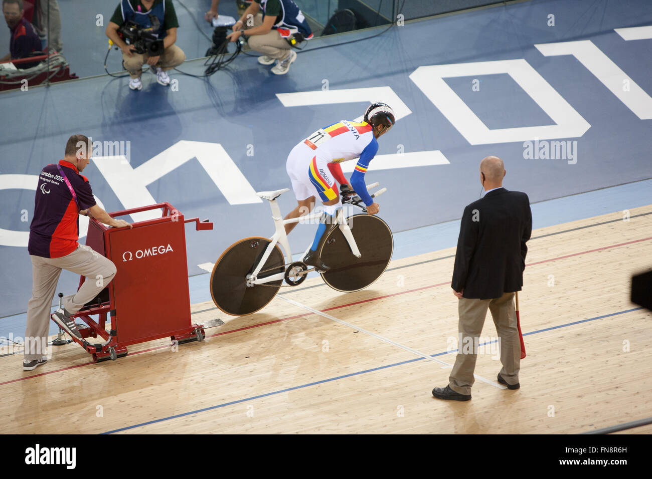 Romanian athlete cyclist. Paralympics,London,2012,England,UK Stock ...