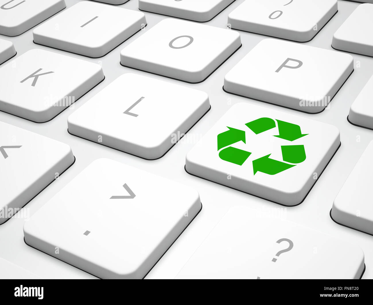 Green recycling on modern keyboard Stock Photo - Alamy