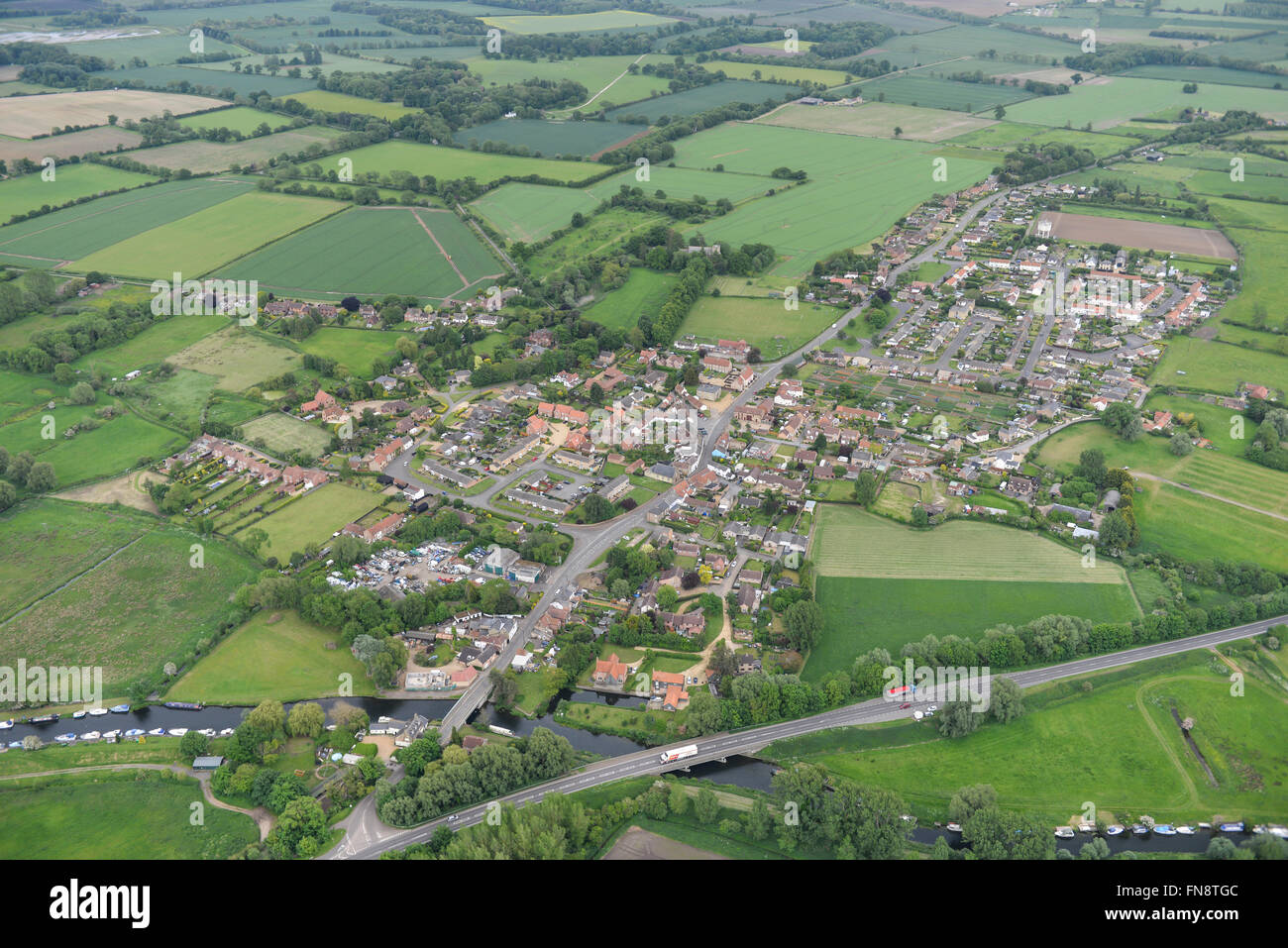 An aerial view of the Norfolk village of Hilgay Stock Photo - Alamy