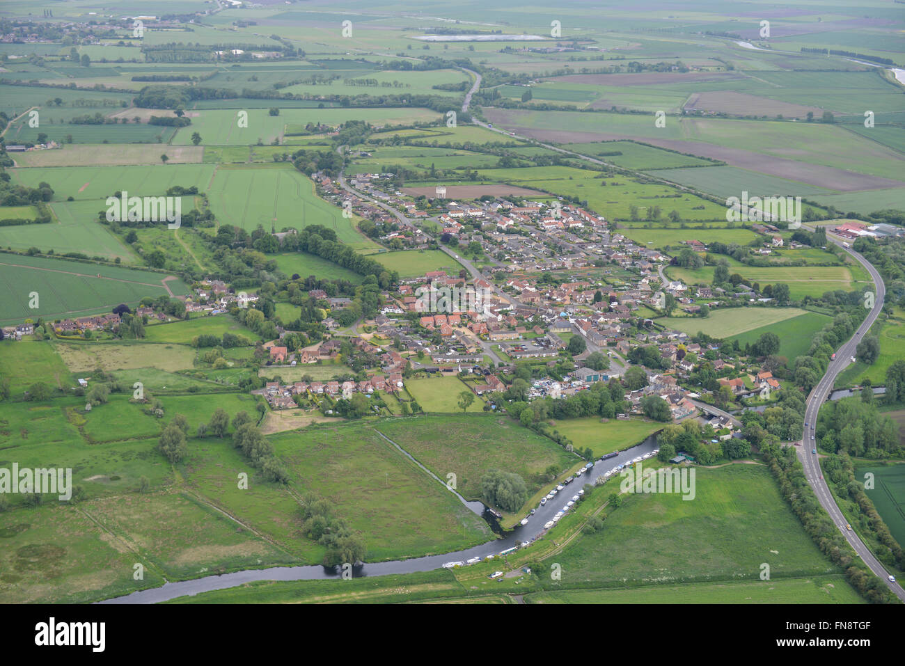 An aerial view of the Norfolk village of Hilgay Stock Photo - Alamy
