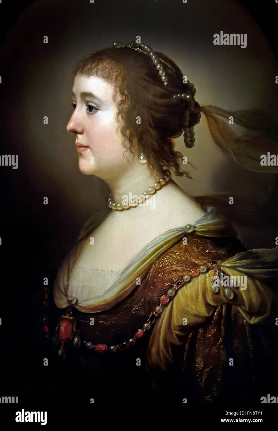 Portrait of Amalia van Solms-Braunfels, (1602–1675) 1631 by Gerrit van ...
