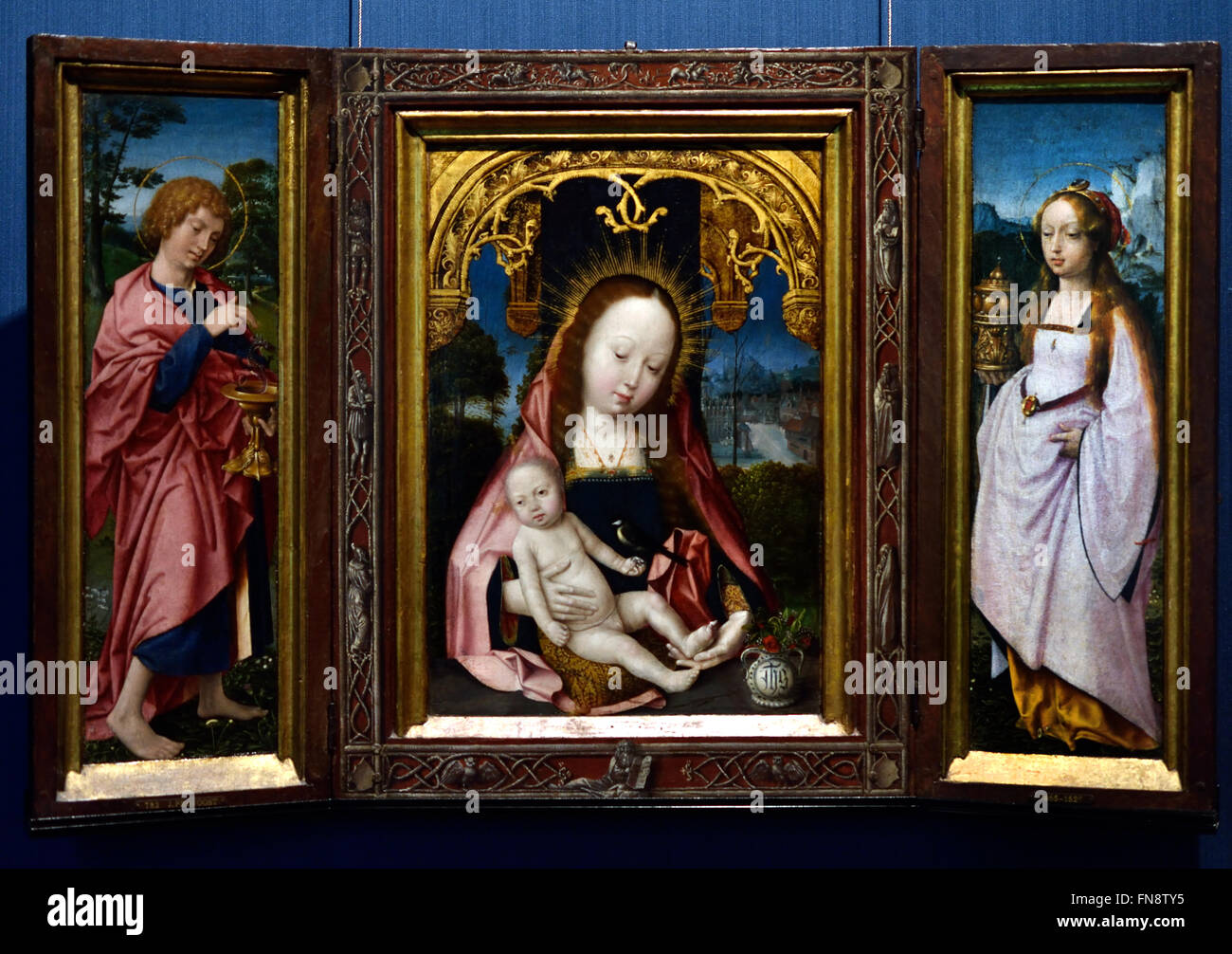 Triptych with the Virgin and Child, John the Evangelist and Mary Magdalene 1520 - 1525 Jan ...
