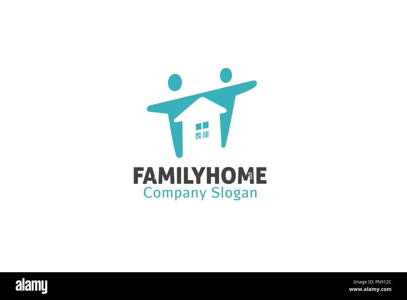 Family Home Two Person Logo Vector Symbol Design Illustration Stock ...