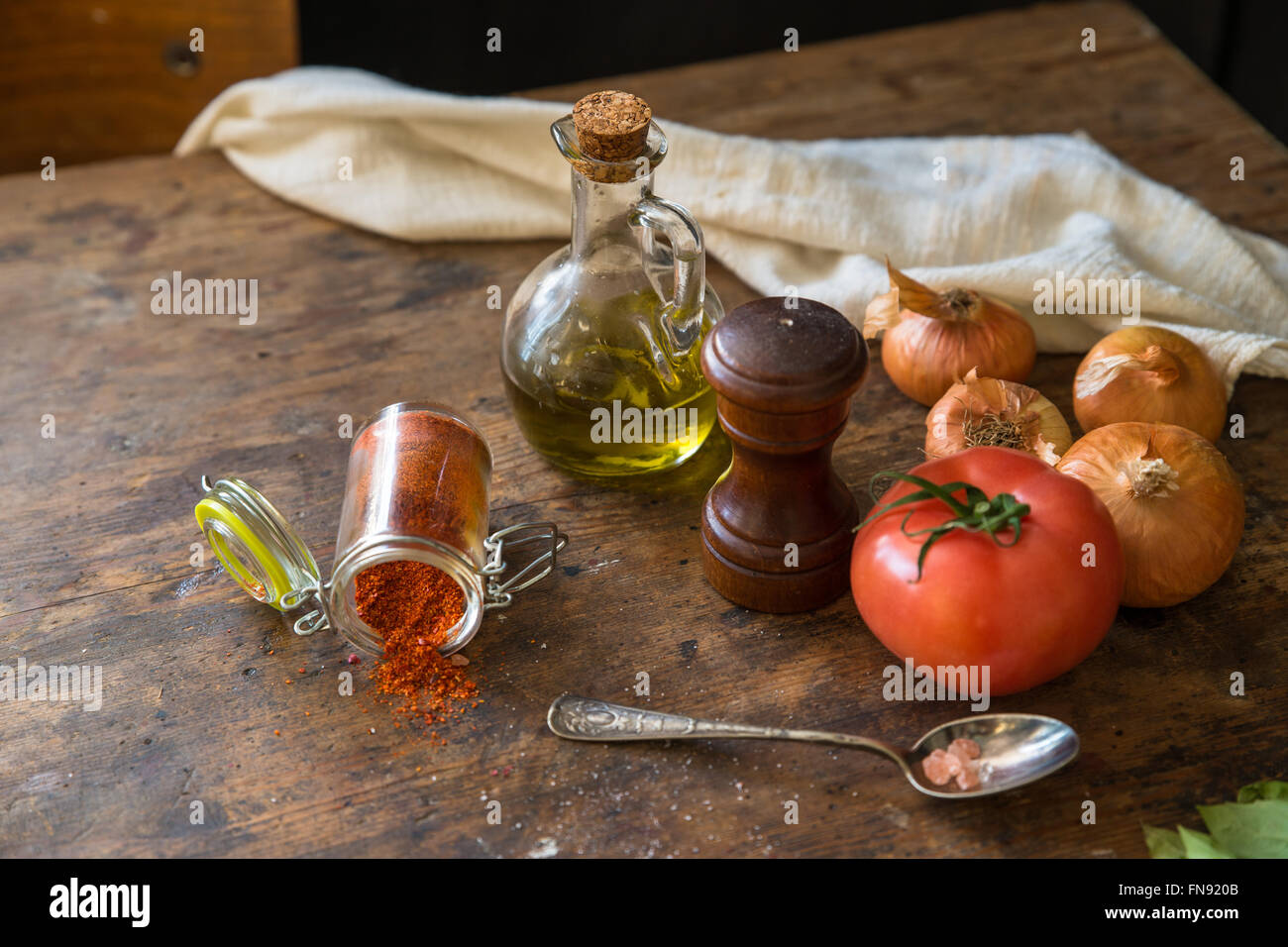 Spices on table hi-res stock photography and images - Alamy