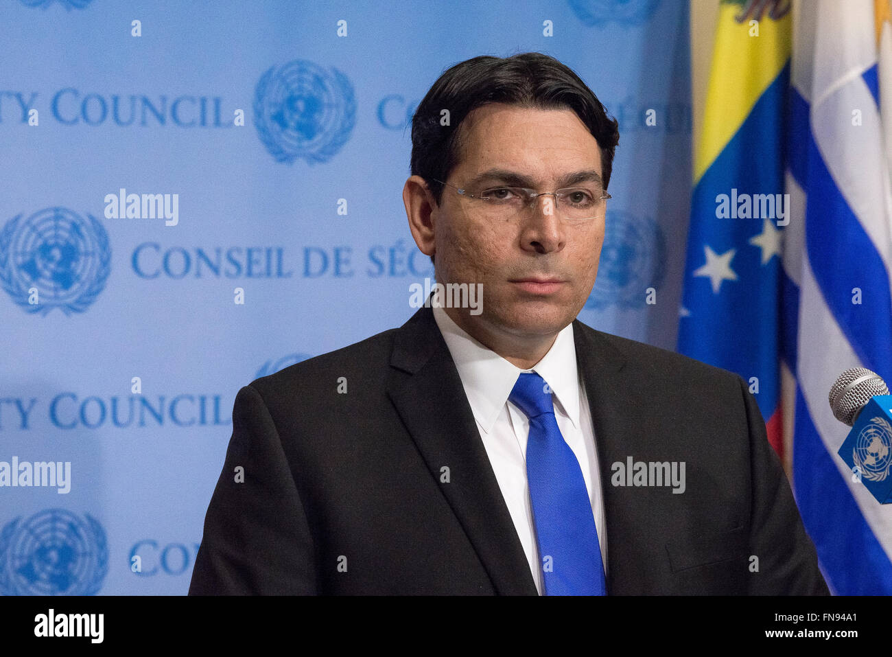 New York, United States. 14th Mar, 2016. Ambassador Danon speaks to the ...