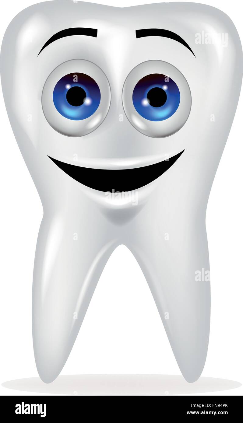 Happy tooth isolated on white Stock Vector Image & Art - Alamy