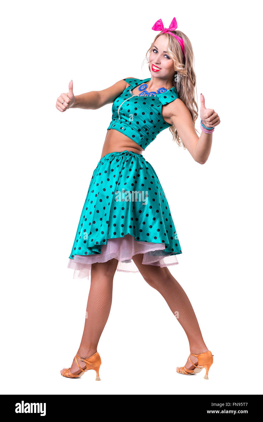 Disco dancer showing some movements against isolated white Stock Photo ...