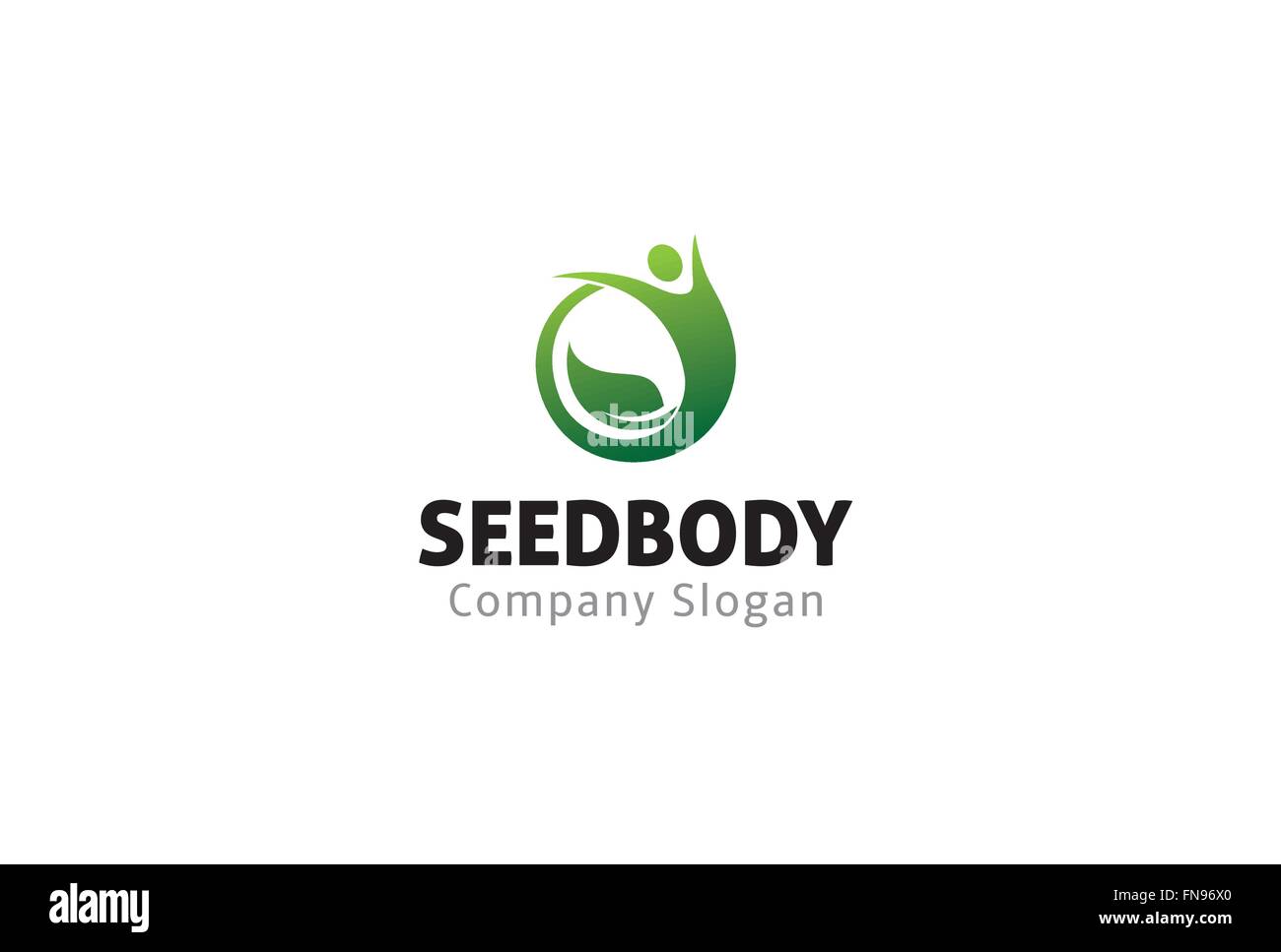 Creative Leaf Human Body Symbol Design Vector Logo Stock Vector Image ...