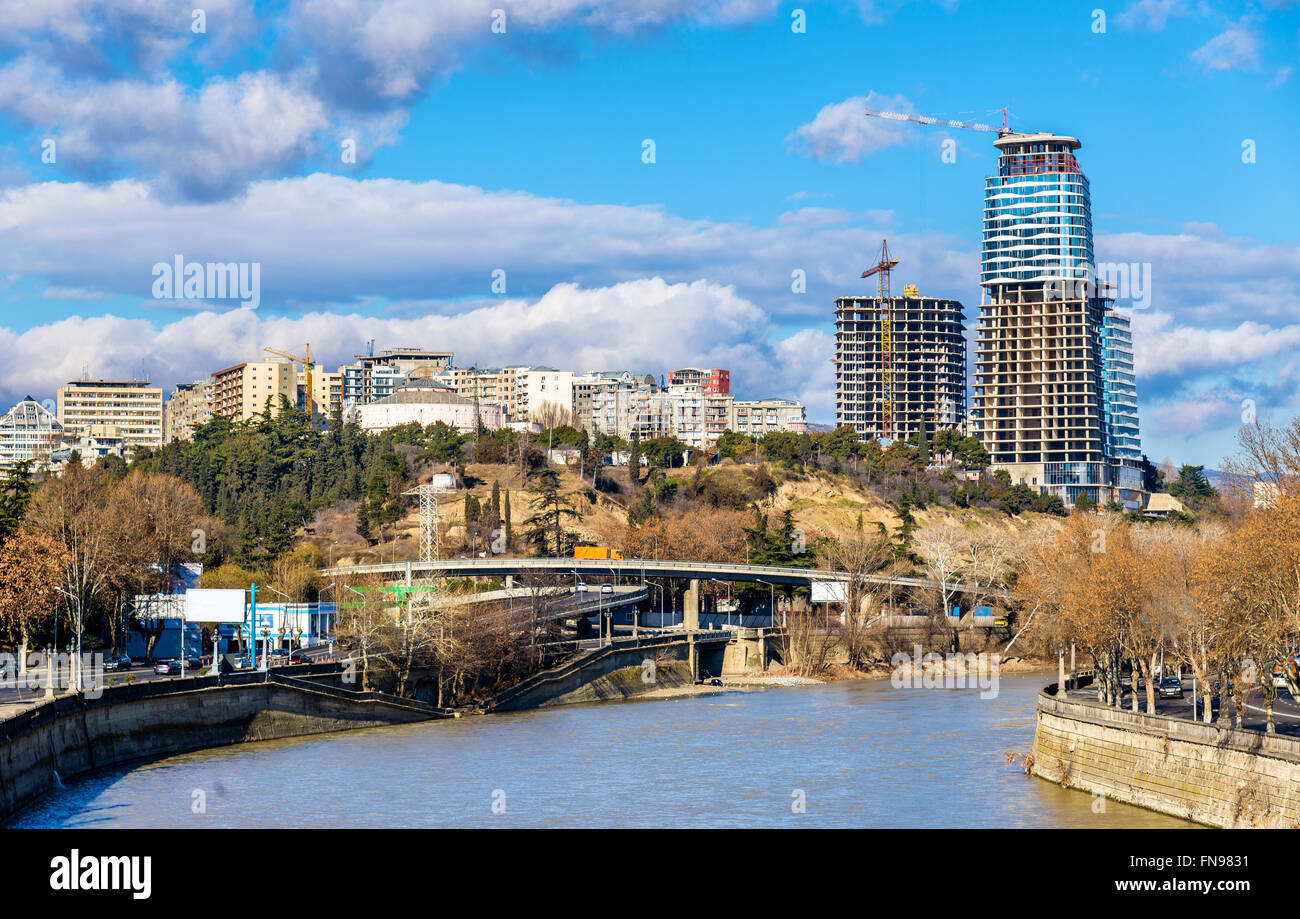 Tbilisi with the Kura River - Georgia Stock Photo - Alamy