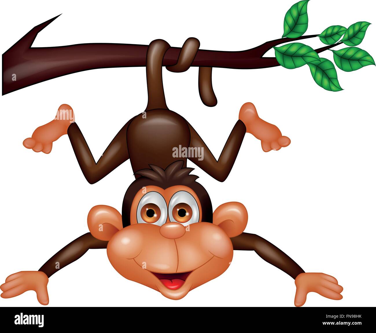 Funny monkey hanging Stock Vector Image & Art - Alamy