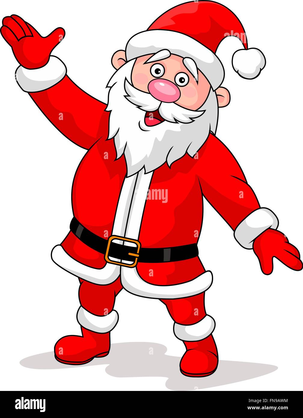 Happy Santa cartoon waving hand Stock Vector Image & Art - Alamy