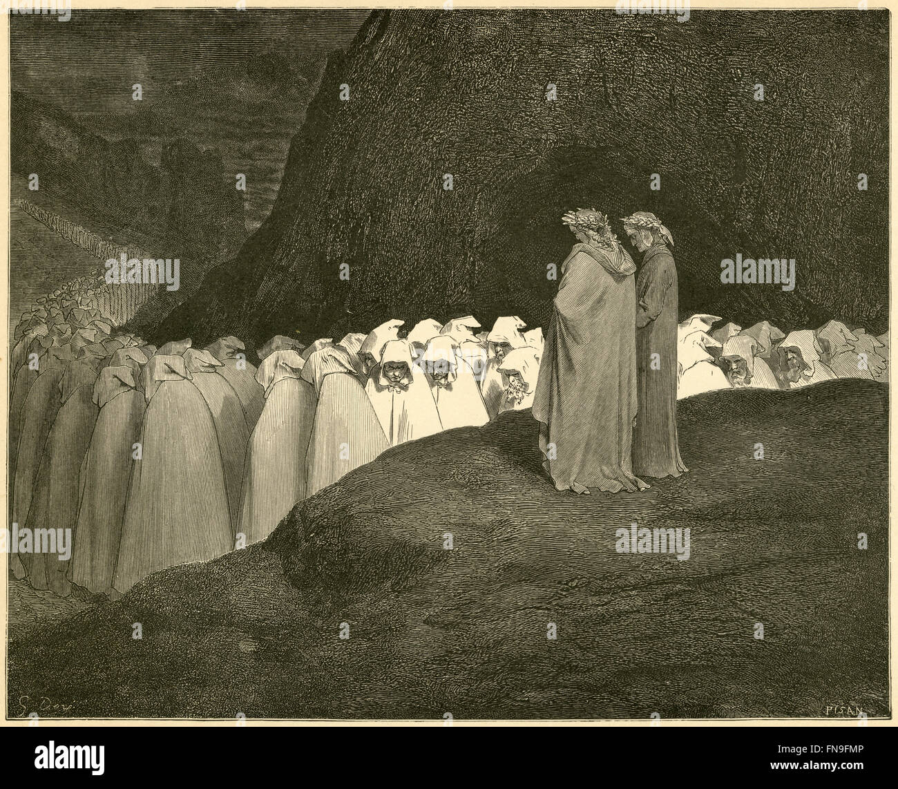 Antique circa 1890 engraving, Dante's Inferno by Gustave Dore, Canto ...