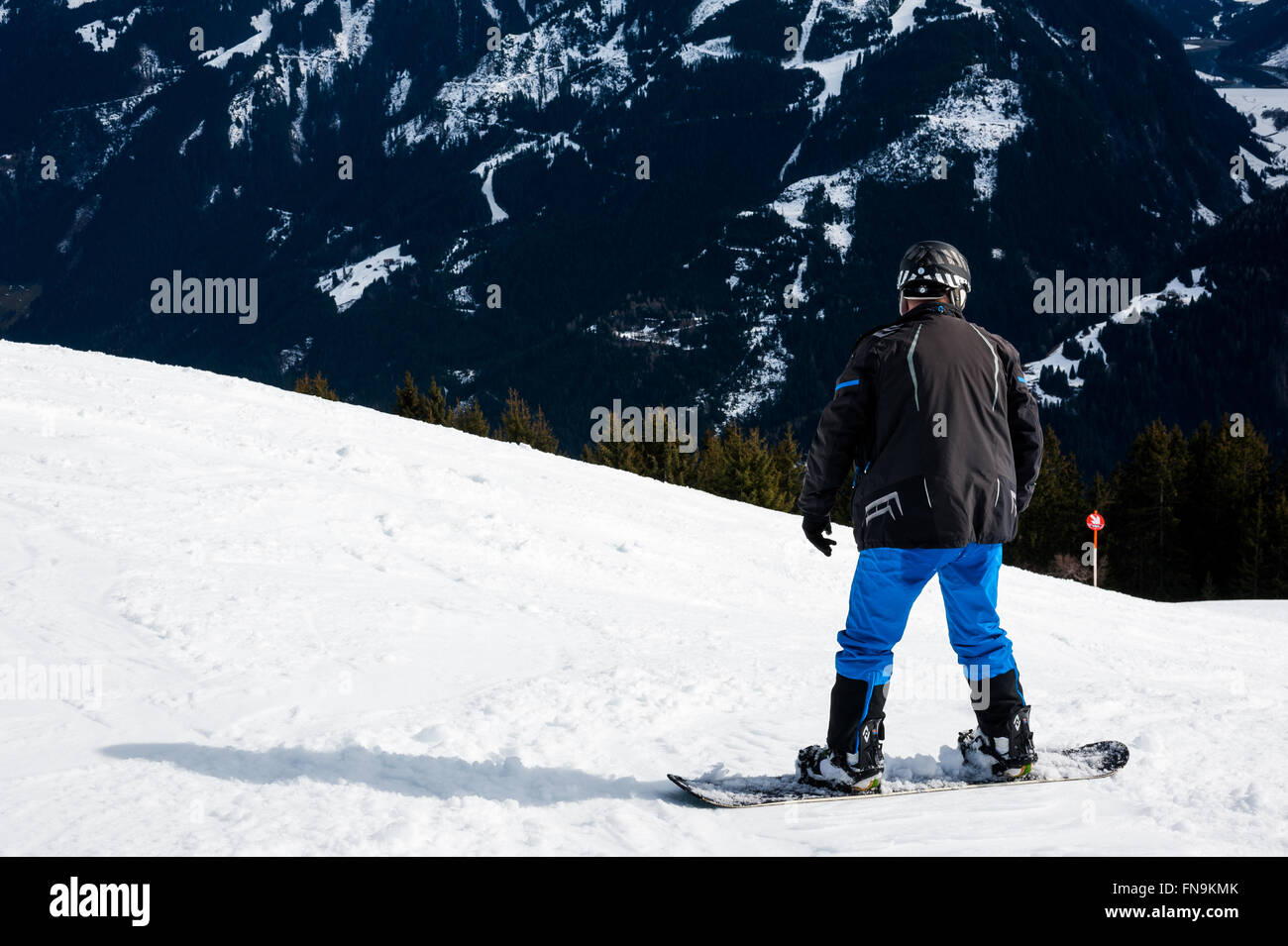 MAYRHOFEN, AUSTRIA : MARCH 22, 2016:View of Mayrhofen Ski resort area ...