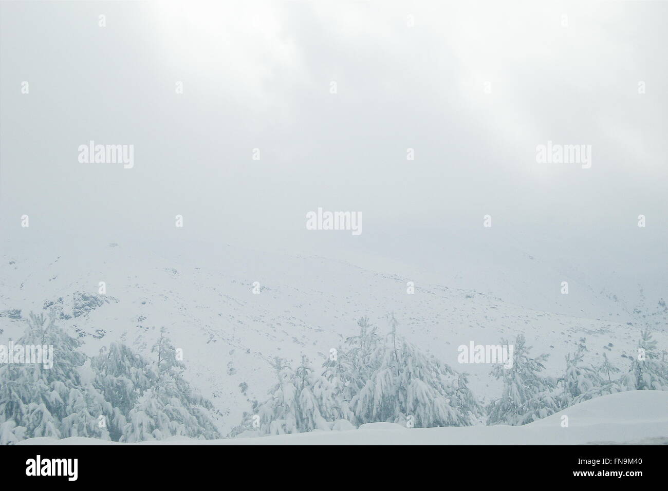 Snow covered mountain range, Sierra Nevada, Granada, Spain Stock Photo ...