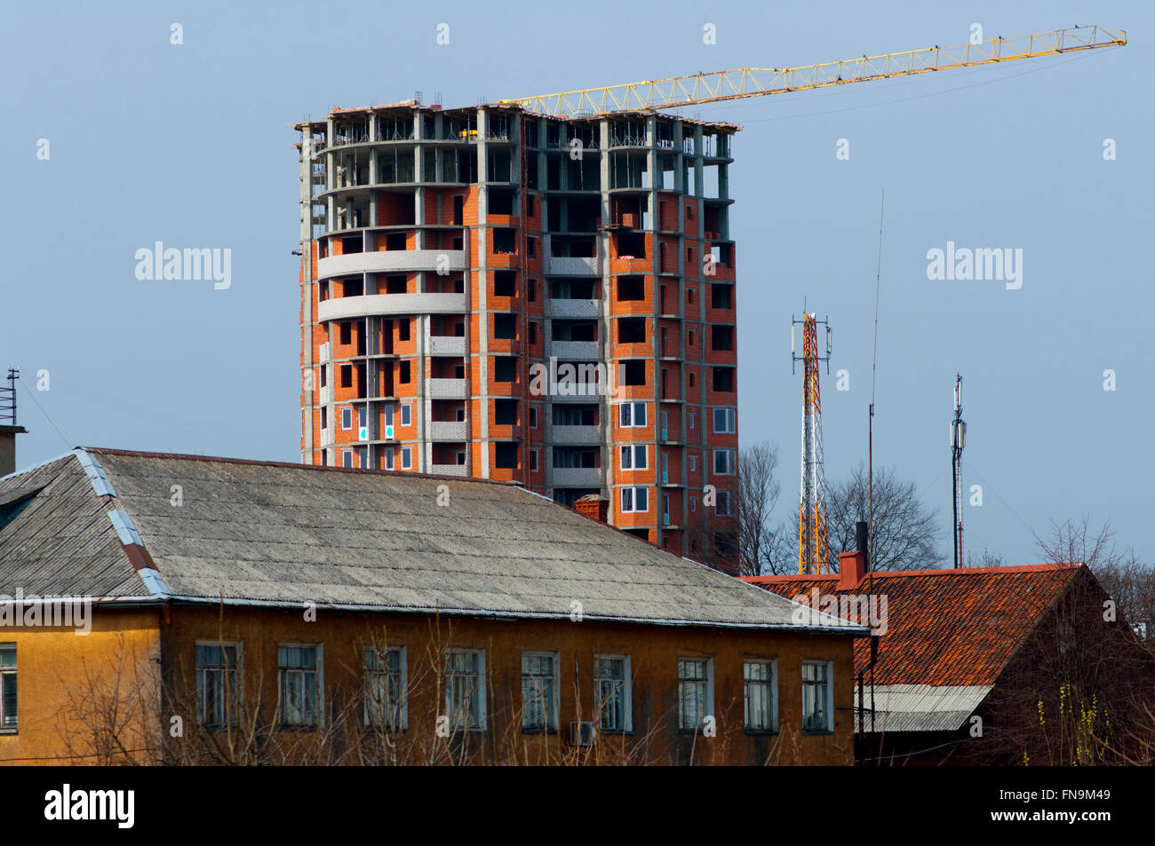 High resolution image. Building of the modern high house Stock Photo ...