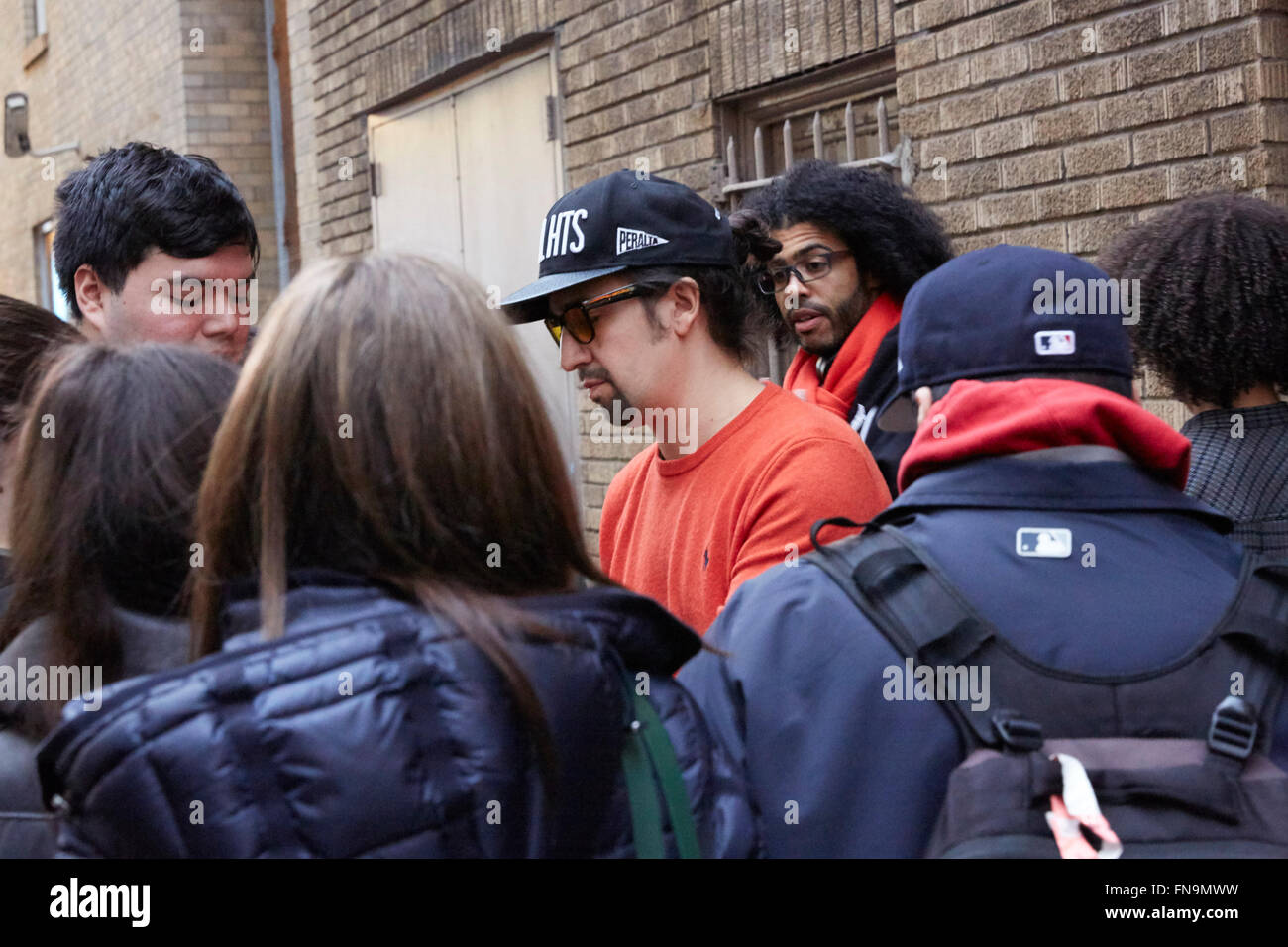 New York, USA. 13th Mar, 2016. Hamilton's Lin-Manuel Maranda (l) Daveed ...