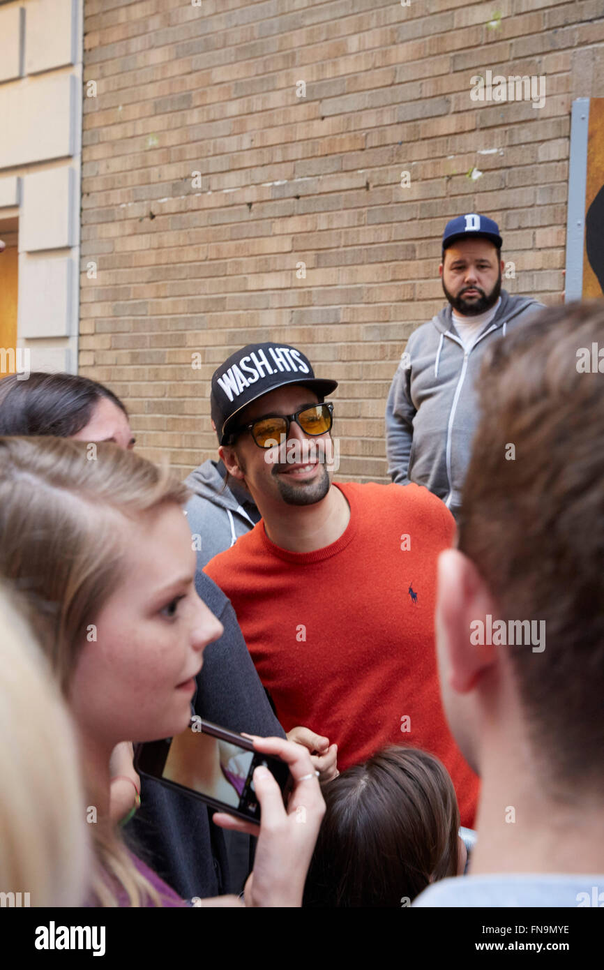 New York, USA. 13th Mar, 2016. Hamilton's Lin-Manuel Maranda leaving ...