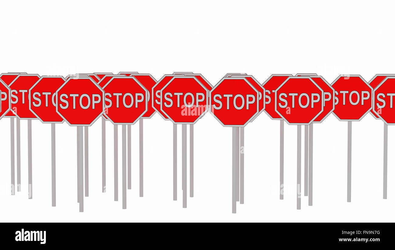 Red stop road sign illustration with white background. High resolution ...