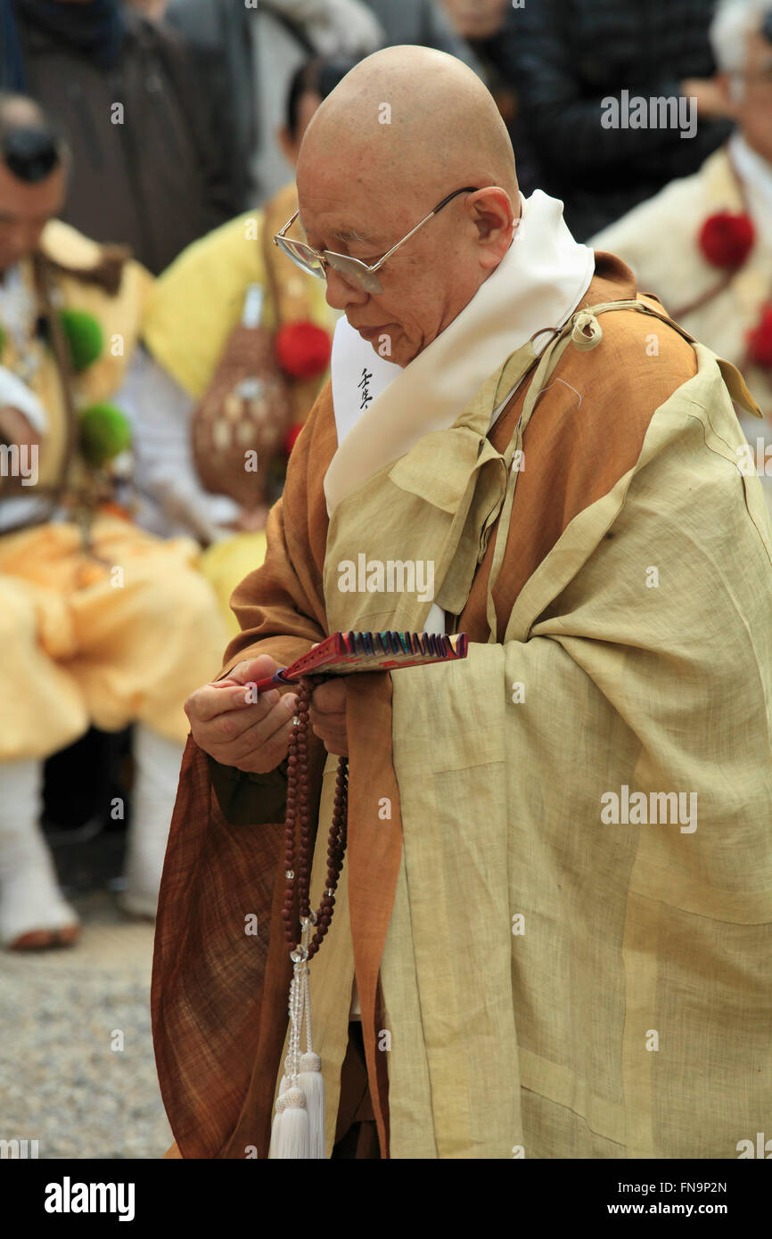 Japan; Kyoto; Mibu Temple, Setsubun Festival, buddhist priest Stock ...