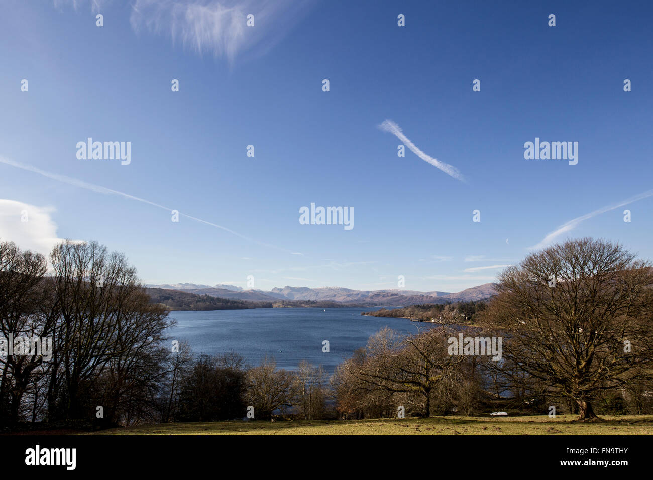 Lake Windermere Cumbria 14th March 2016 UK Weather . Lake Windermere ...