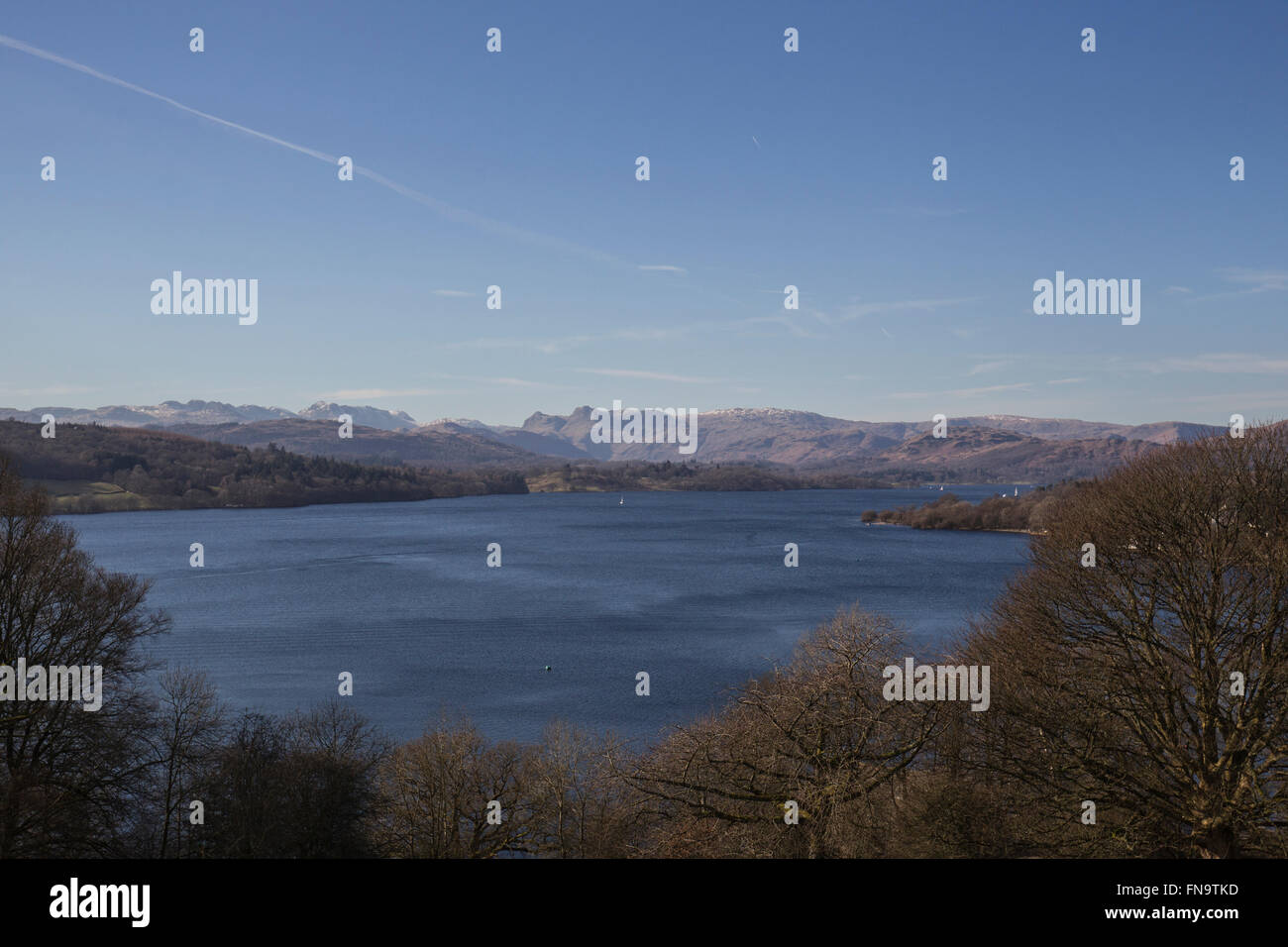 Lake Windermere Cumbria 14th March 2016 UK Weather . Lake Windermere ...