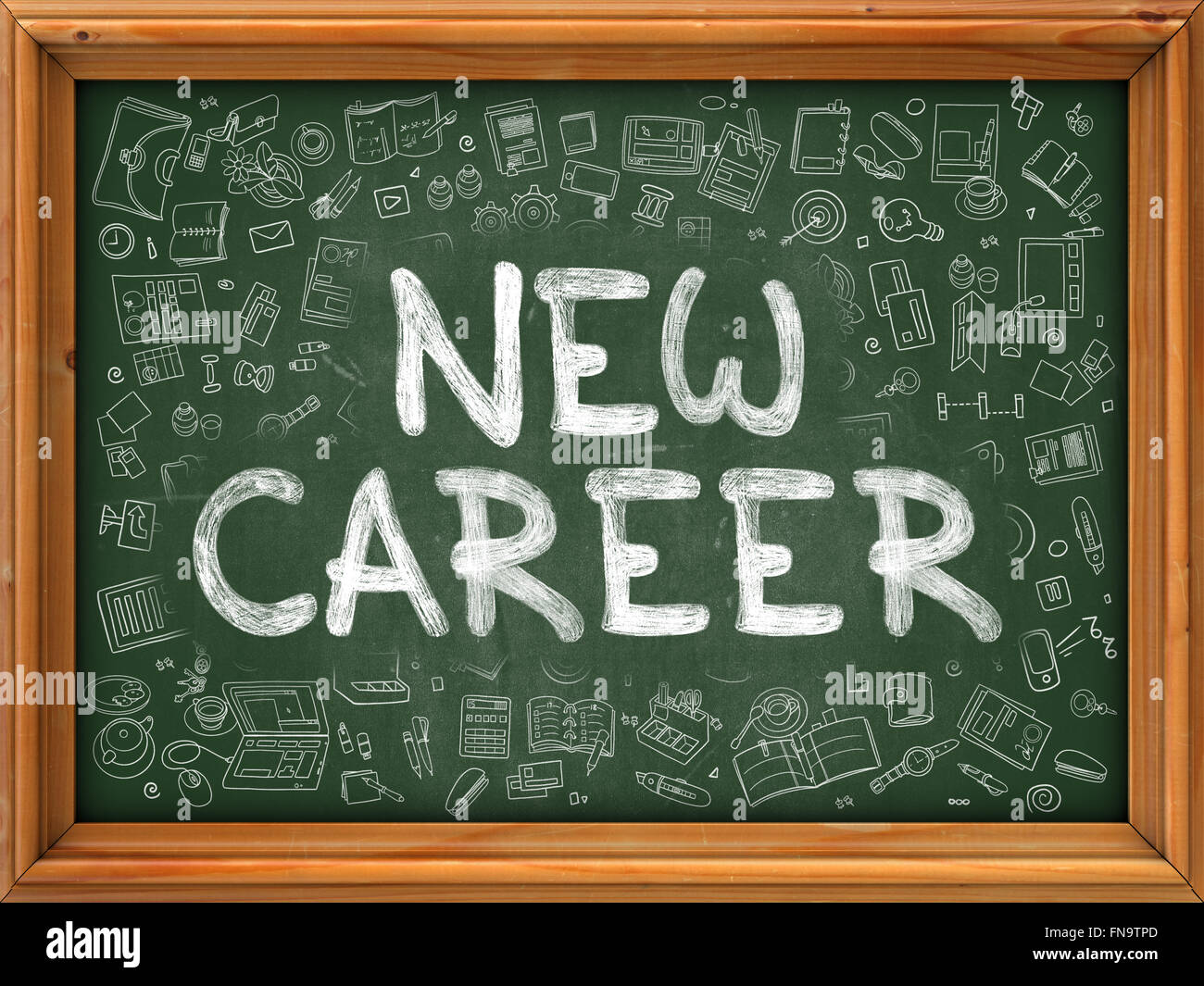 New Career - Hand Drawn on Green Chalkboard Stock Photo - Alamy