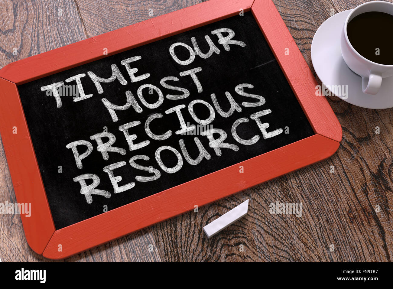 Time Our Most Precious Resource - Chalkboard with Hand Drawn Text Stock Photo - Alamy