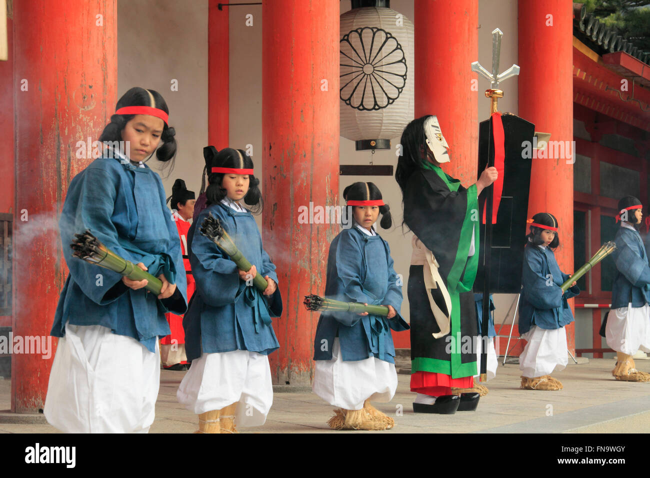 Japan; Kyoto; Heian Shrine, Dai-no-gi festival, Heian period ritual ...