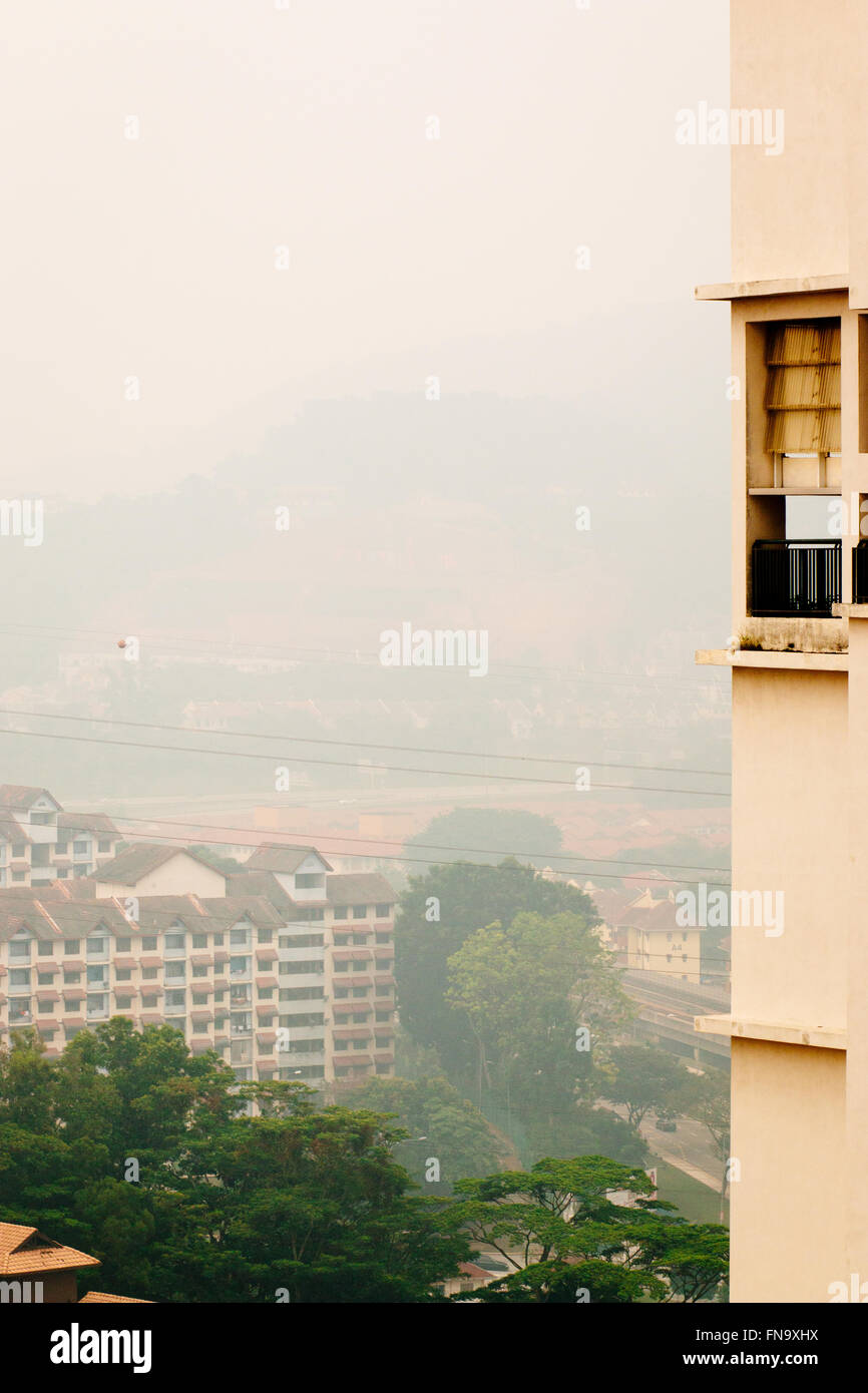 A photograph of the haze in Kuala Lumpur in Malaysia in 2015 Stock ...
