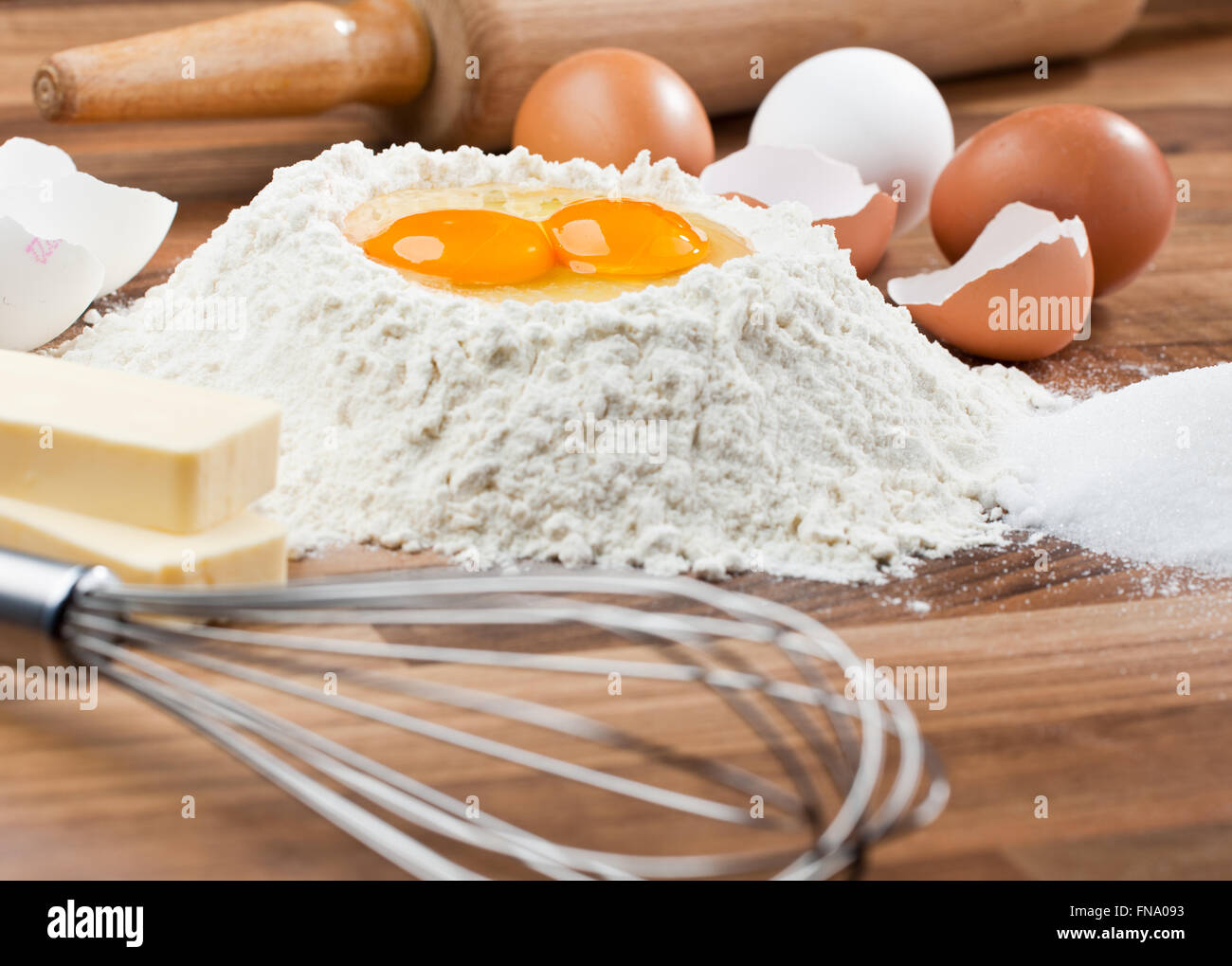 Basic ingredients for baking. All the ingredients and utensils ...