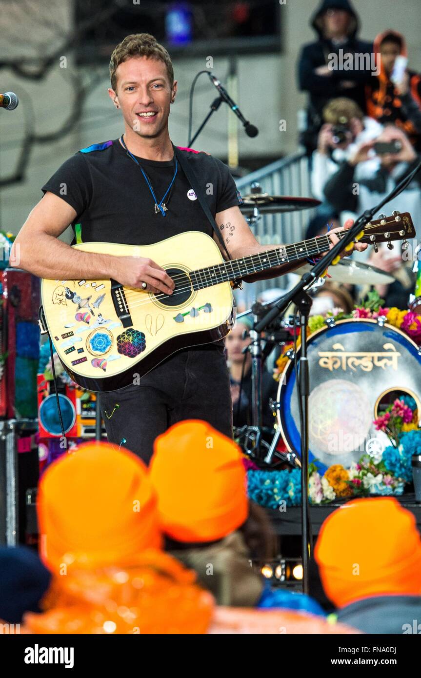 New York, NY, USA. 14th Mar, 2016. Chris Martin on stage for NBC Today ...
