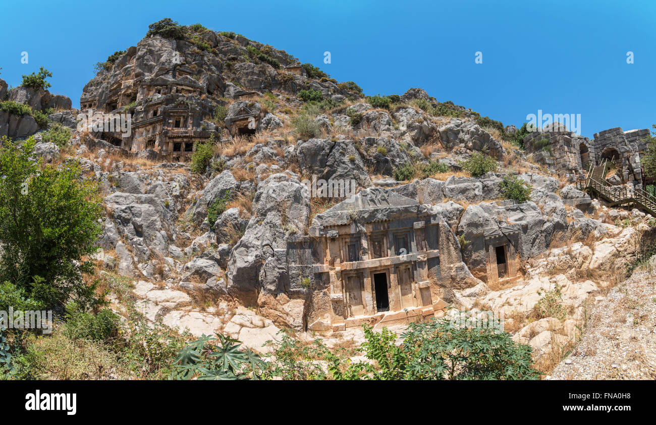 Ancient lycian Myra rock tomb Stock Photo - Alamy