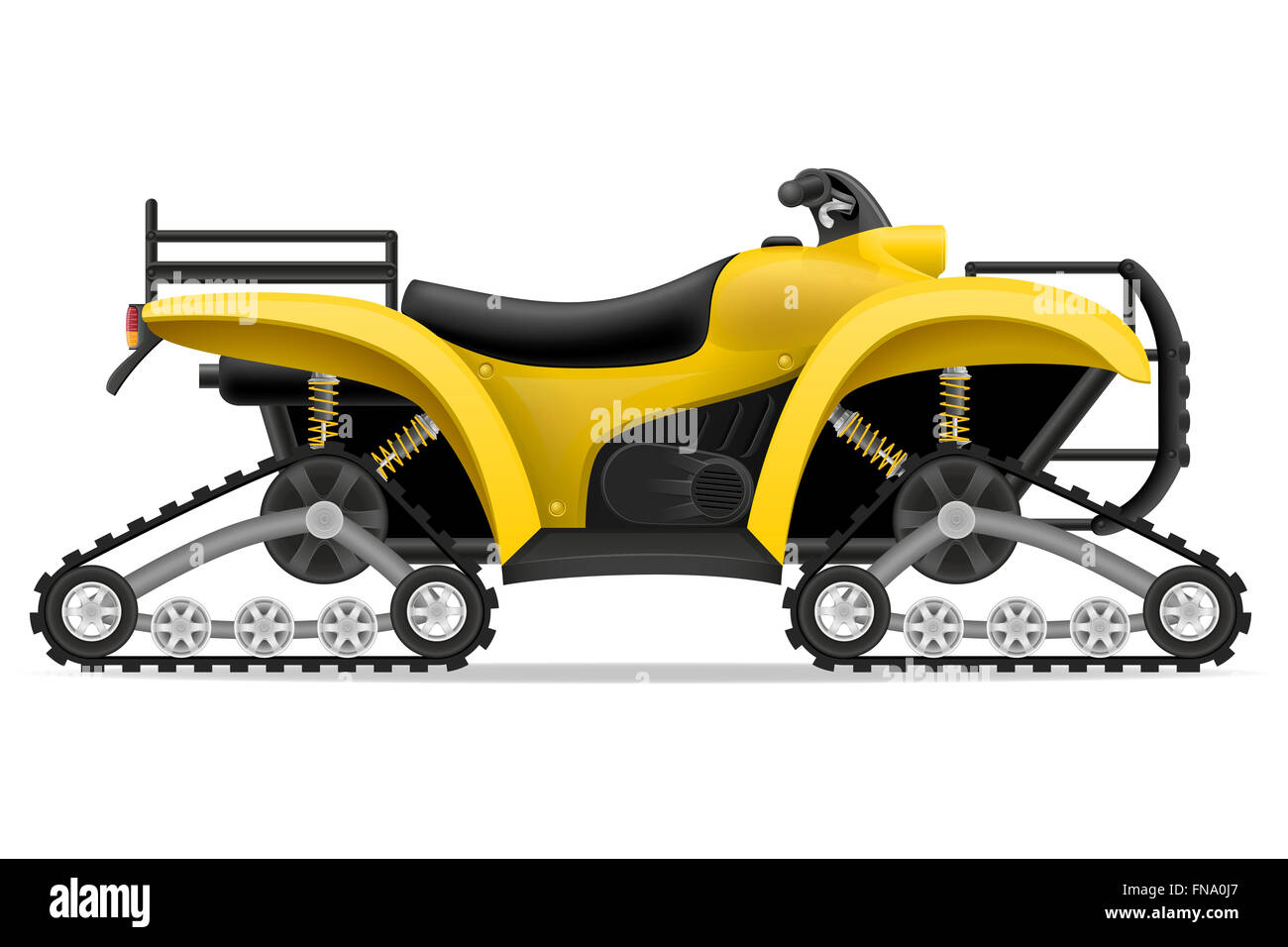 atv motorcycle on four tracks off roads illustration isolated on white ...